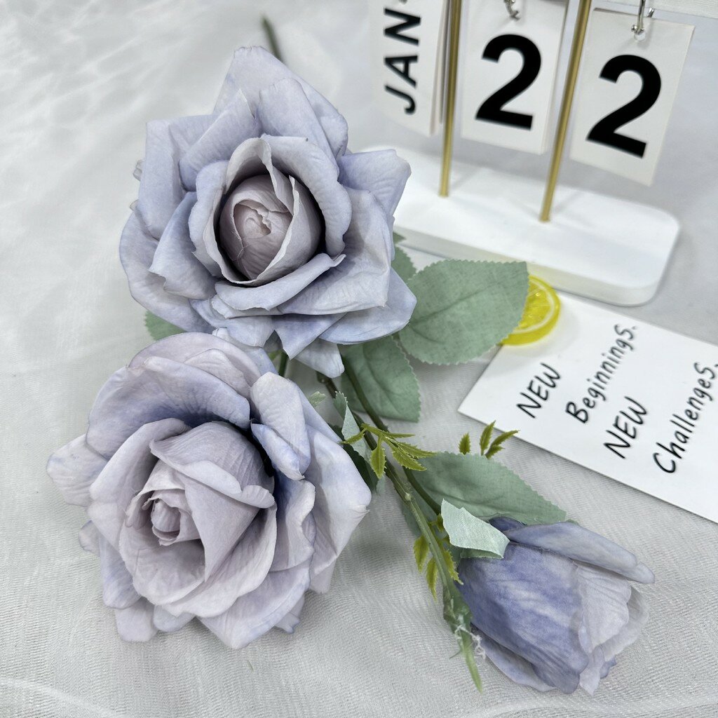 No iptheme silk rose wall art for wedding celebration photography home decoration bluegrey