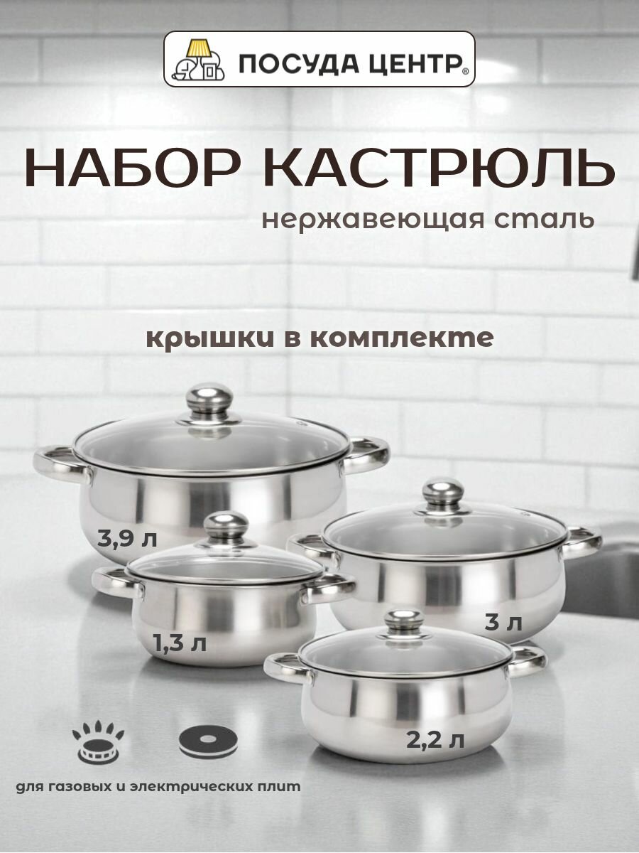 Набор кастрюль с крышками