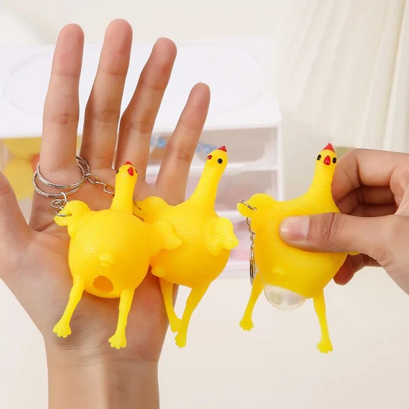 Игрушка-антистресс курица желтого цвета DUTRIEUX 3pcs