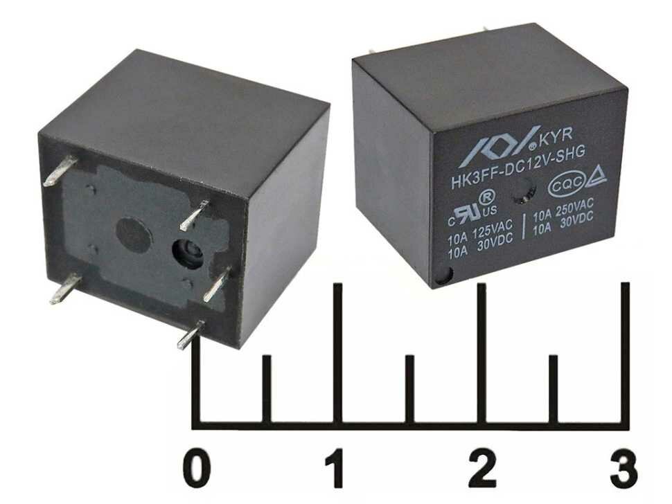 Реле =12V 10A/250V HK3FF-DC12V-SHG