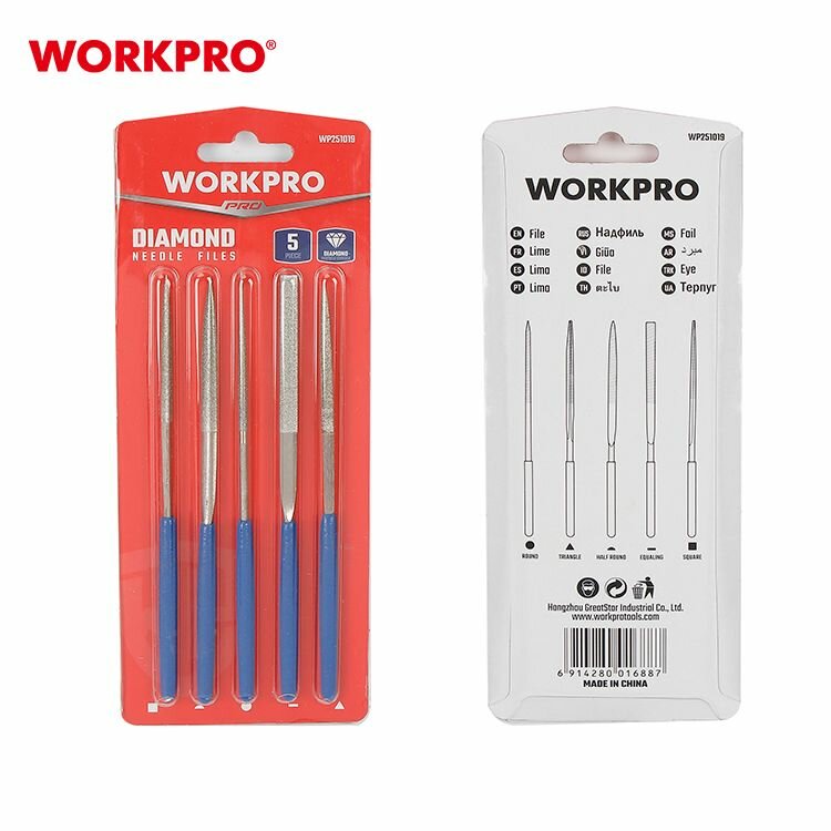 Набор надфилей, алмазных 140мм (5шт) WORKPRO