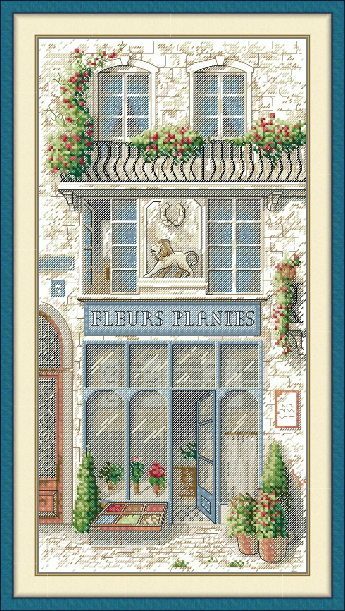 NKFвышивка крестом наборы, Схема на 11CT "цветочный магазин",35*62CM