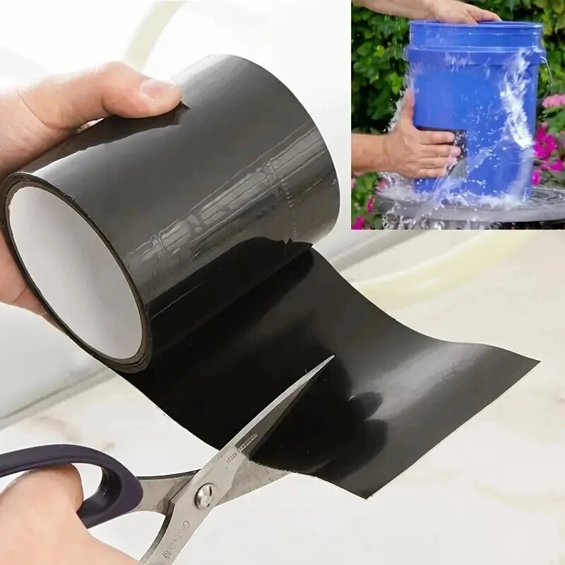 Суперпрочная самоклеящаяся лента для ремонта из ПВХ 5cm, black