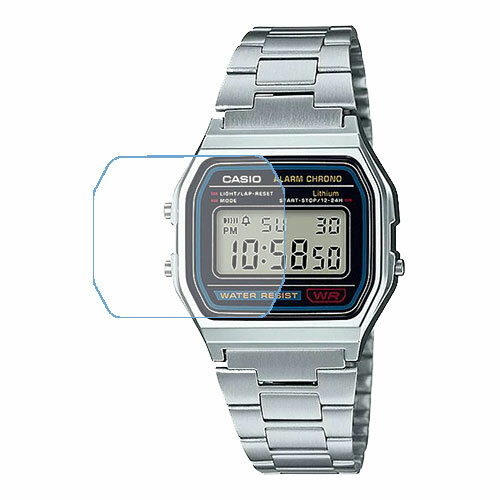 Скрин Мобайл защитный экран для часов Casio A158WA-1 из нано стекло 9H
