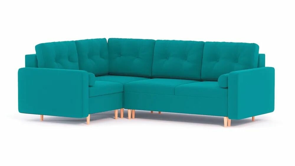 Угловой модульный диван Белфаст пантограф, велюр Зара Азур 48