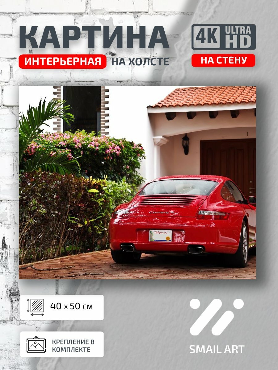 Картина на холсте интерьерная 40 на 50 на стену Автомобиль turismo для киномана авто дизайн