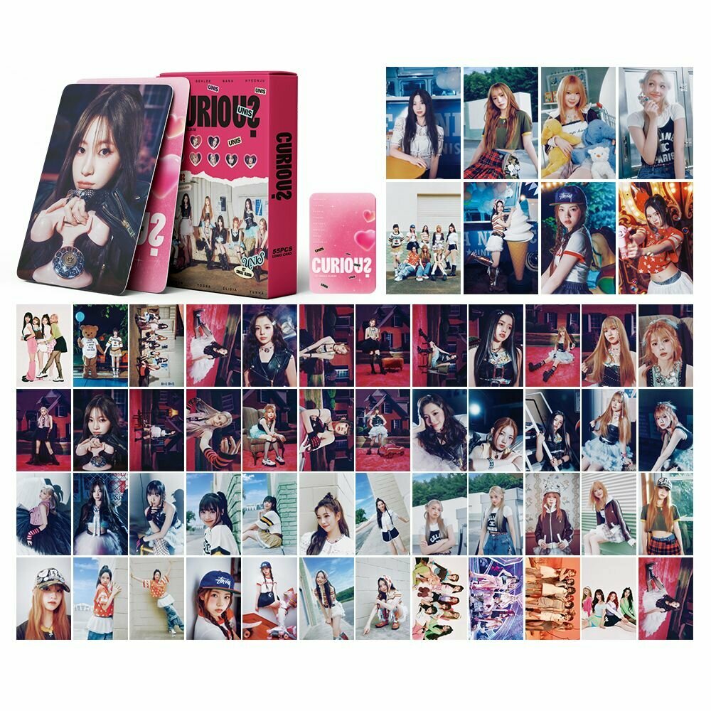 UNIS 55 шт. LOMO-карточки CURIOUS Фотоальбом 2024 K-POP Merch Фан-постер Фотоальбом
