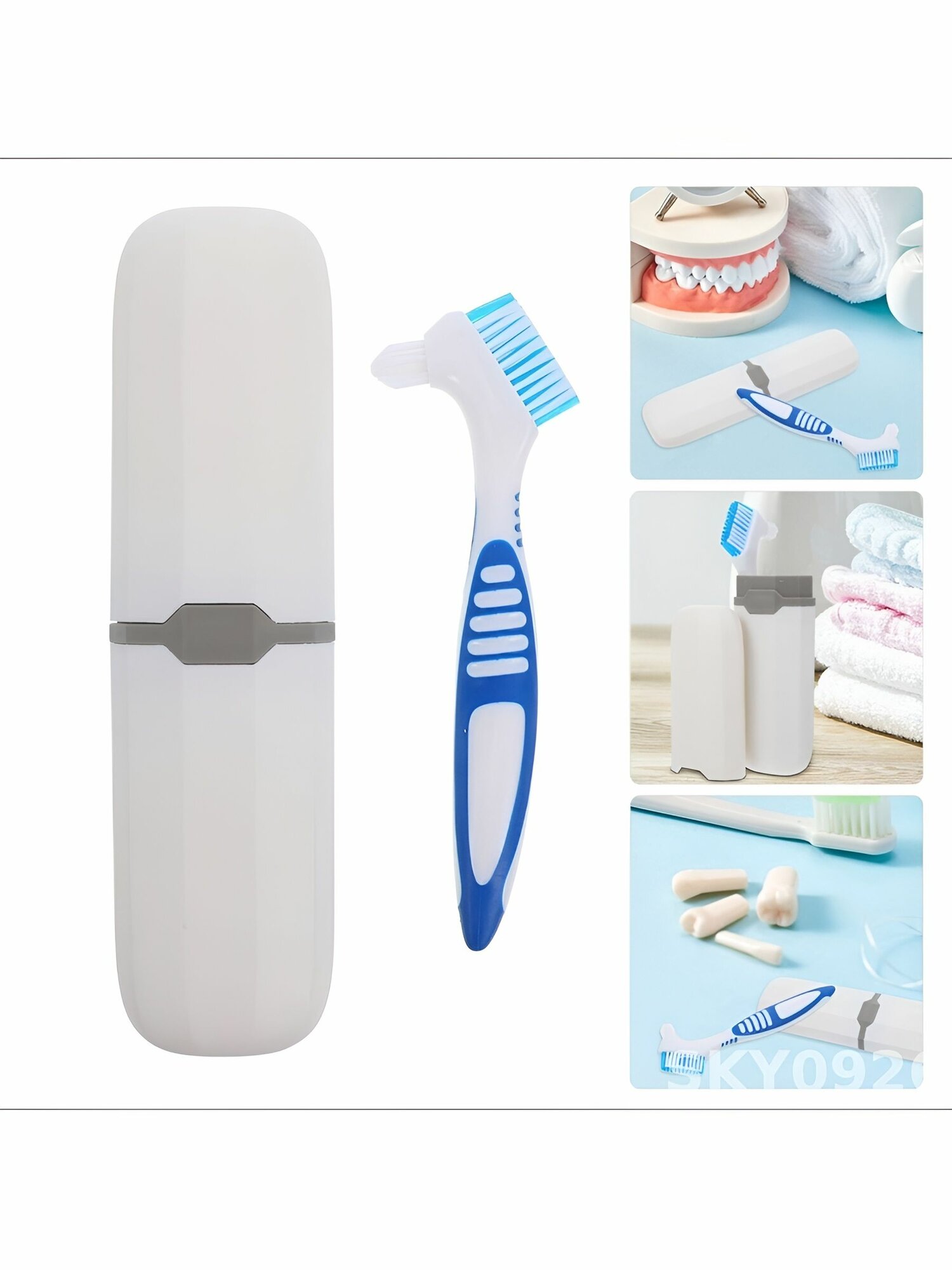 Путешествуйте уверенно с набором для чистки протезов щетка+бокс 2 предмета