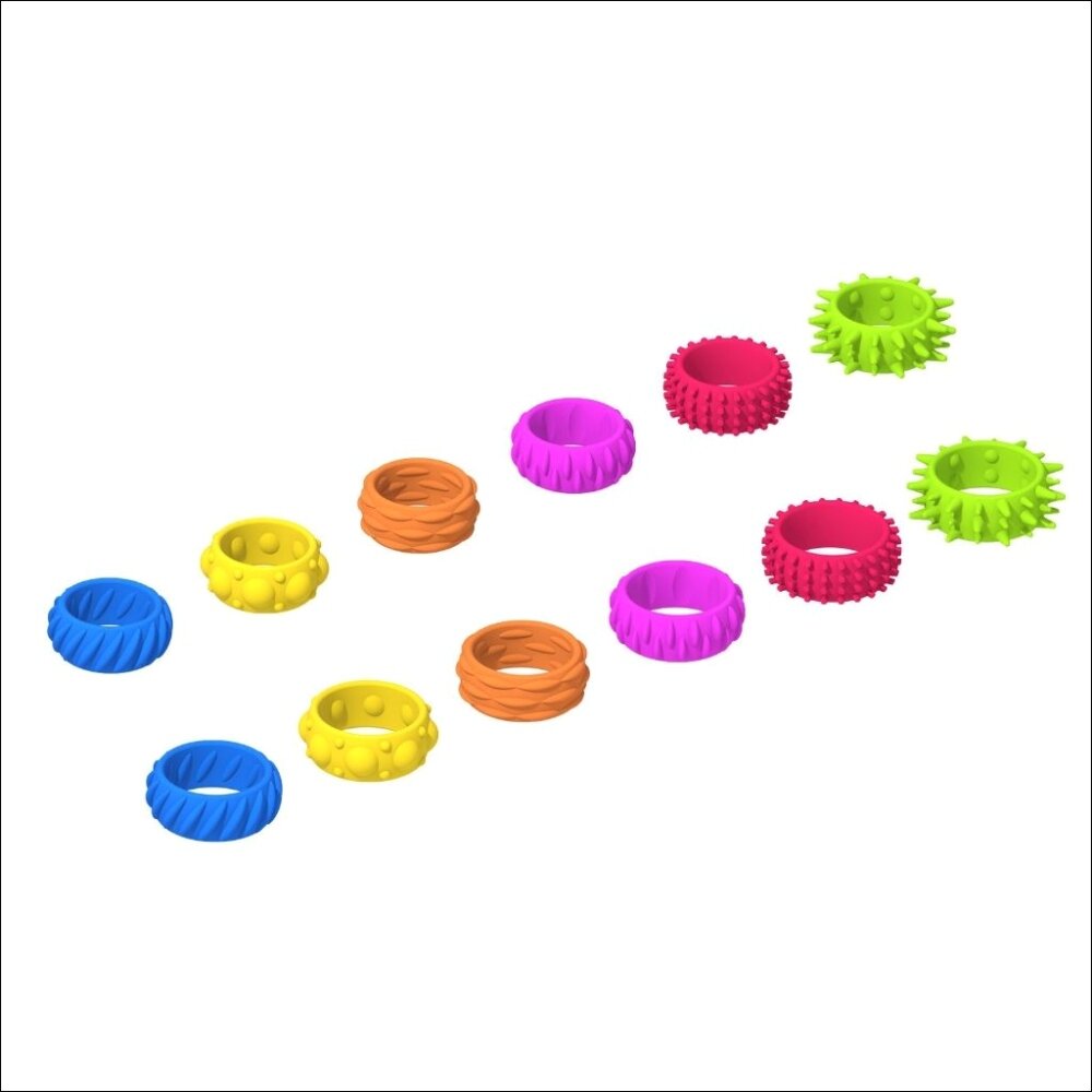 (1 комплект из 12) Детское силиконовое сенсорное кольцо силиконовая декомпрессионная игрушка сенсорное кольцо