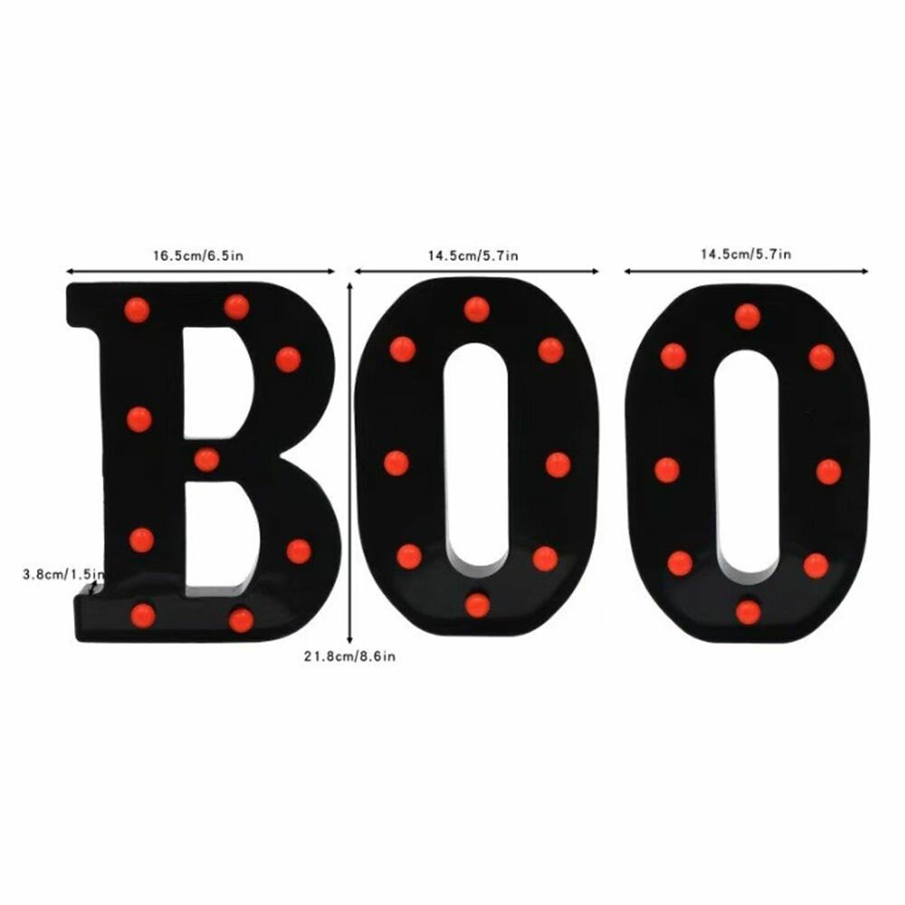 3 светодиодных Шатра Загораются Буквами "BOO" Вывески для внутреннего декора Хэллоуина