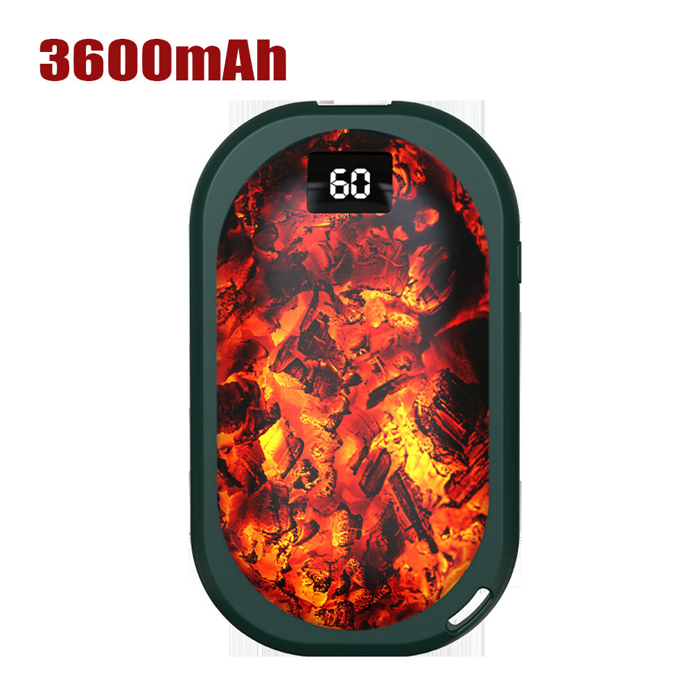 2-в-1 Портативные ручные обогреватели с 3 регулируемыми температурами USB заряжаемые ручные обогреватели Power Bank подарок на зиму, Цвет: Белый, Черный, Зеленый (Выбор), Тип: 3600mAh, 5000mAh (Выбор), Материал: ABS+Алюминиевый сплав, Размер: