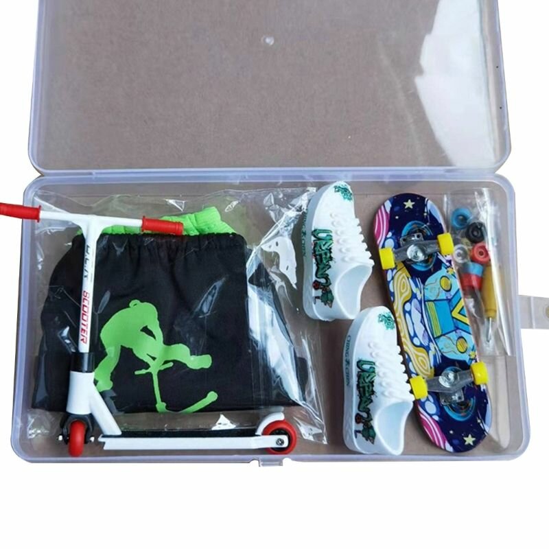 Брюки-самокат для пальцев, обувь, футболка, Мини-набор для скейтборда для тренировки пальцев