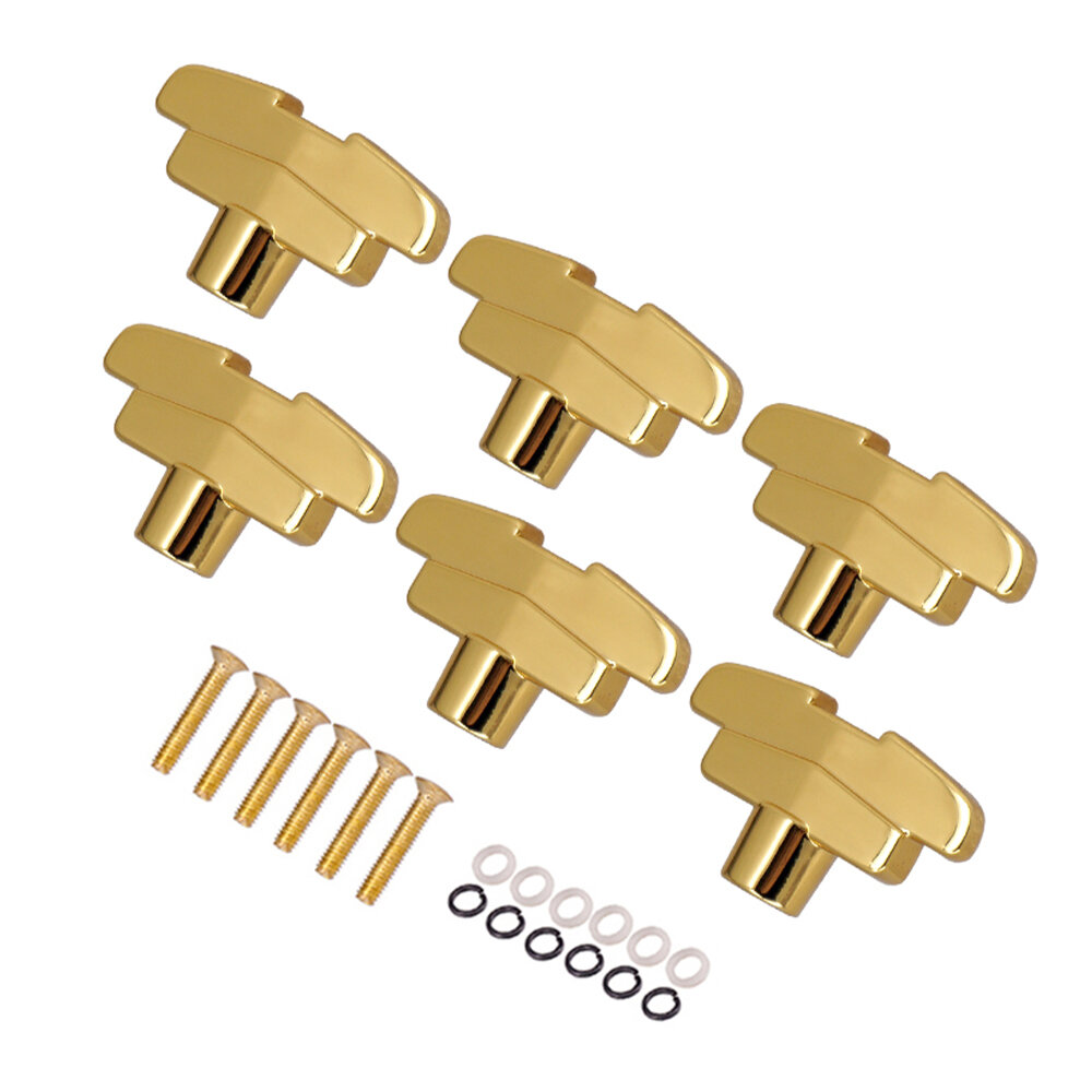 6pcs Порты Настройки Гитары Цинк-АлLOY ручки формы T Ключи Настройщики Заголовки Машины с Набором Винтов Для Акустической Электрической Народной Гитары Аксессуары Черный Золотой Серебряный