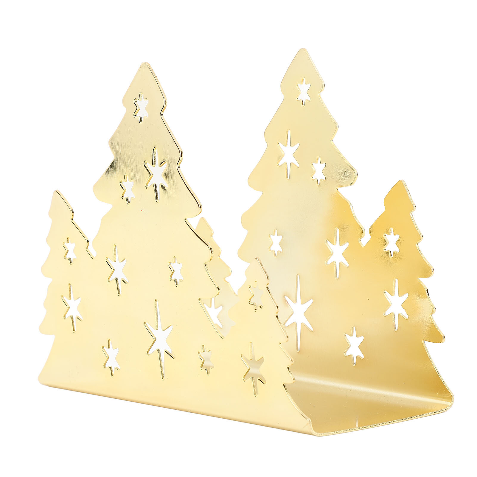 Napkin Holder Stainless Steel Christmas Tree Shaped Tissue Paper Towel Rack Storage for Home Restaurant Gold