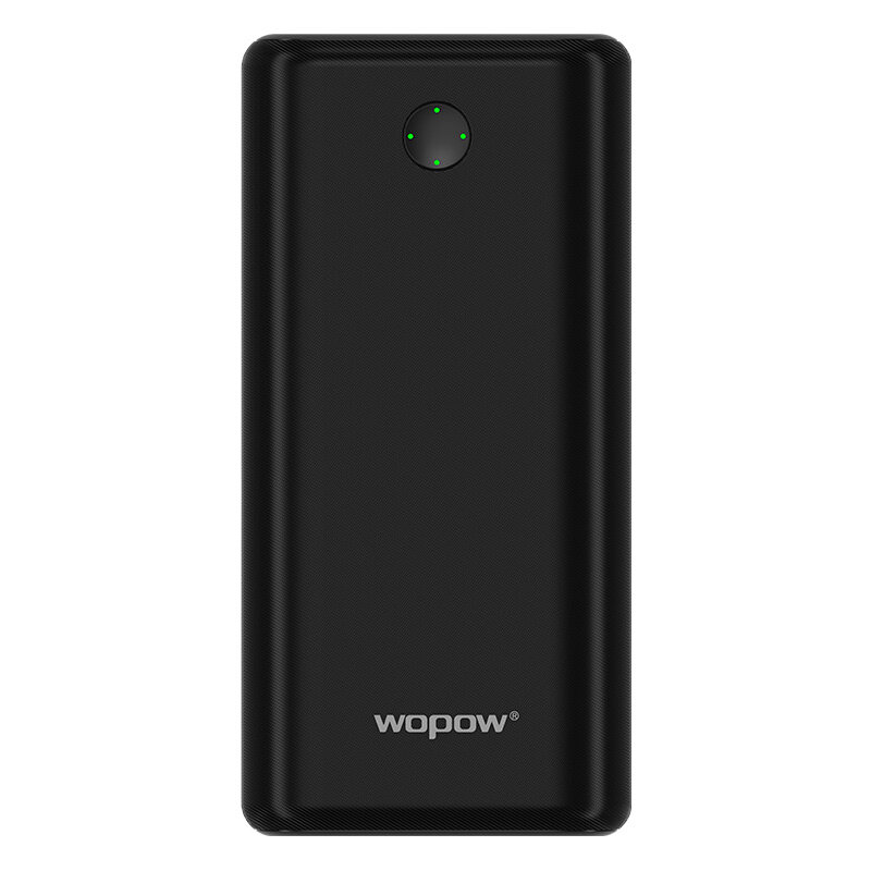 Wopow WP02 Power Bank Charger 20000mAh (Dual USB) BLACK, емкость 20000mAh 74Wh A+ полимер, вход Micro/Type-C 5V/2A MAX, выход USB-A 1/2 5V/2A MAX, общий выход 5V/2A MAX, дисплей светодиодный индикатор заряда, материал корпус ABS+пластик антипиреновый