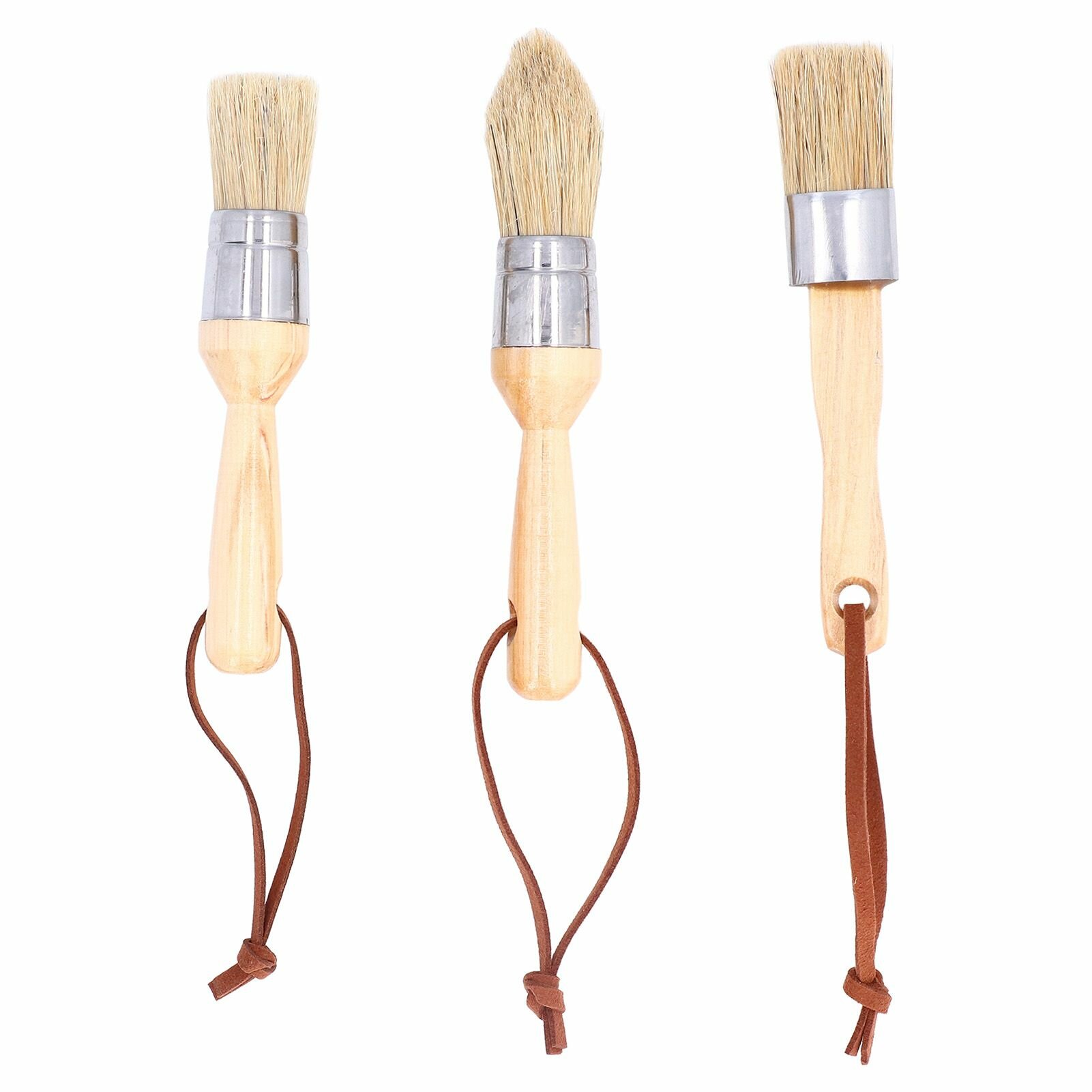 3шт мебельная кисть с деревянной ручкой DIY вощеная щетина для украшения дома