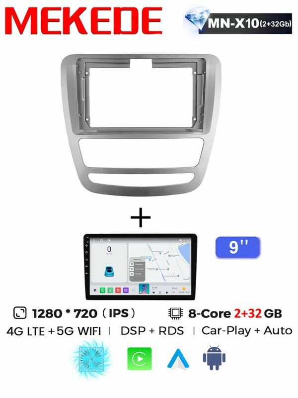 Магнитола 9" Mekede MN X10 Pro 2/32 Gb JAC T6 1 2015-2021 carplay