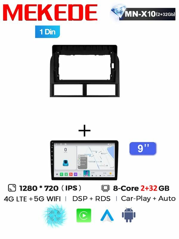 Магнитола 9" Mekede MN X10 Pro 2/32 Gb Jeep Grand Cherokee 2 WJ 1998-2004 carplay