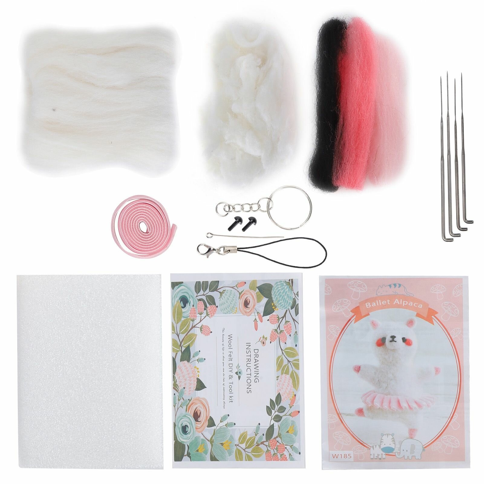 Набор для валяния игл, шерсть, химическое волокно, сделай сам, игрушка ручной работы в виде животных, художественные поделки для начинающих (185 # Балет Альпака)