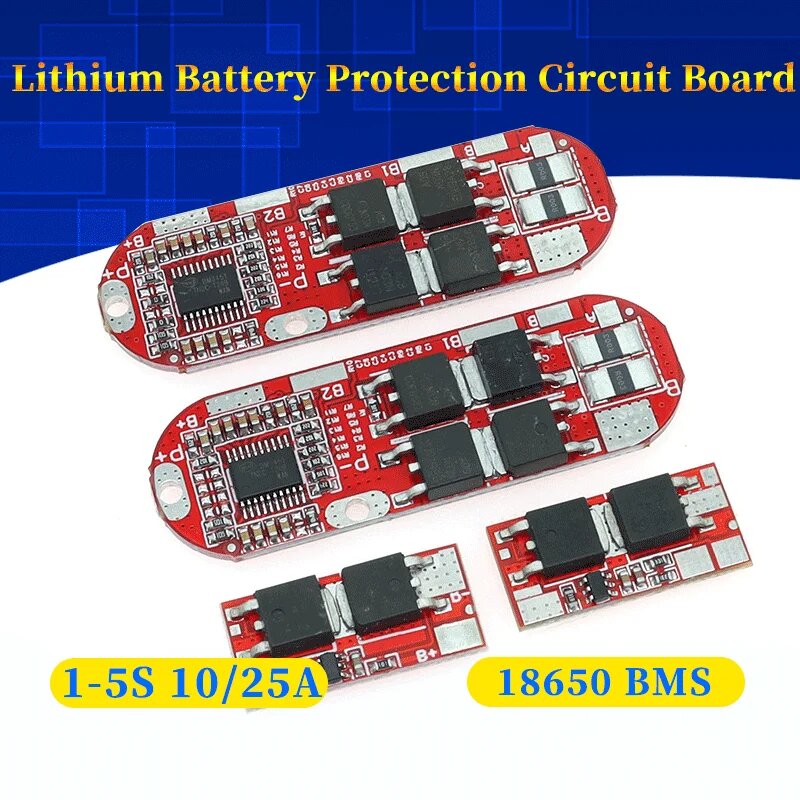 BMS плата 5S для аккумуляторов 18650, Model: 1pcs