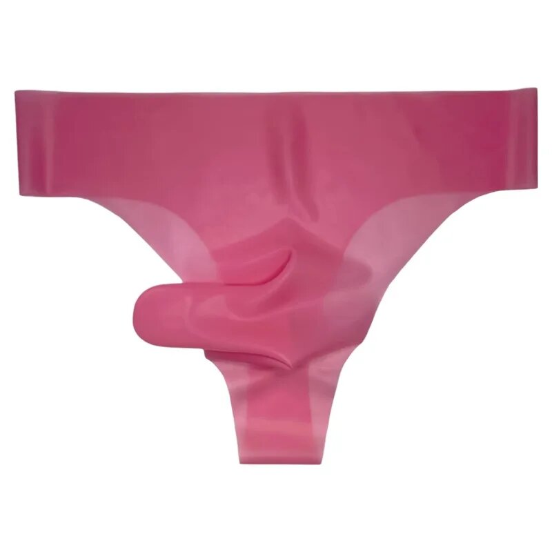 Латексное фетиш-нижнее белье, сексуальные мужские стринги с разделением пуль, Розовый, М, Pink