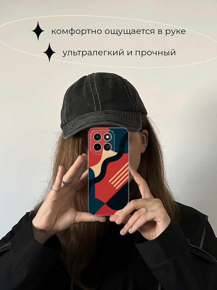 Силиконовый чехол на Honor X6c / Хонор X6c с принтом Абстрактные линии — фото 1