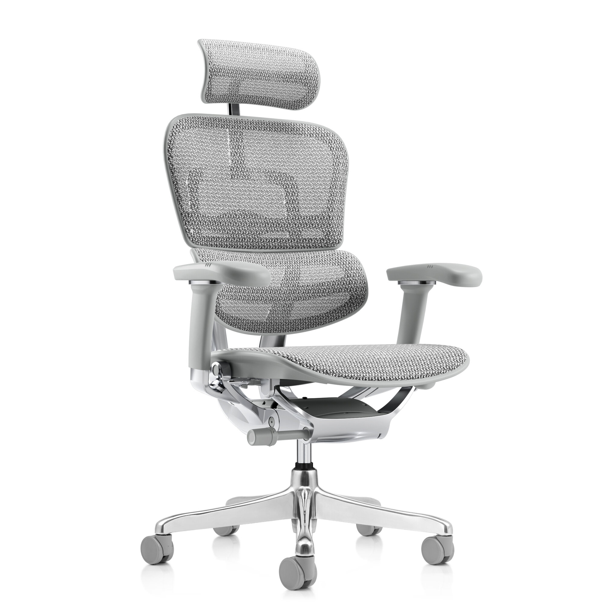 Кресло FALTO Ergohuman 2 SE Luxury (натяжение сетки, SmartWork, алюмин, наклон вперед, сетка, серый)