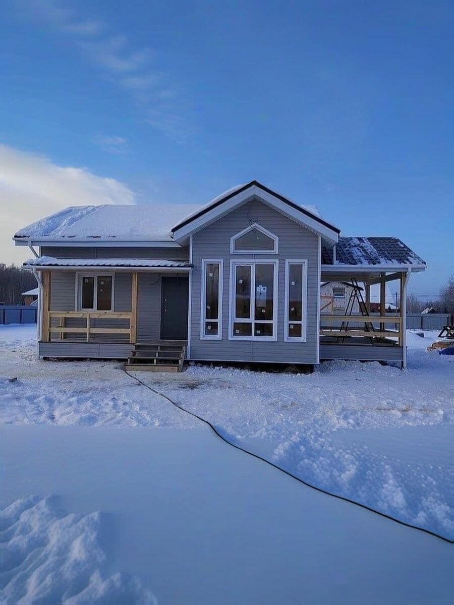 Проект дома ИЖК 85м2 1 этаж, 4 комнаты, каркасный, формат QR-код от Domsipstroy