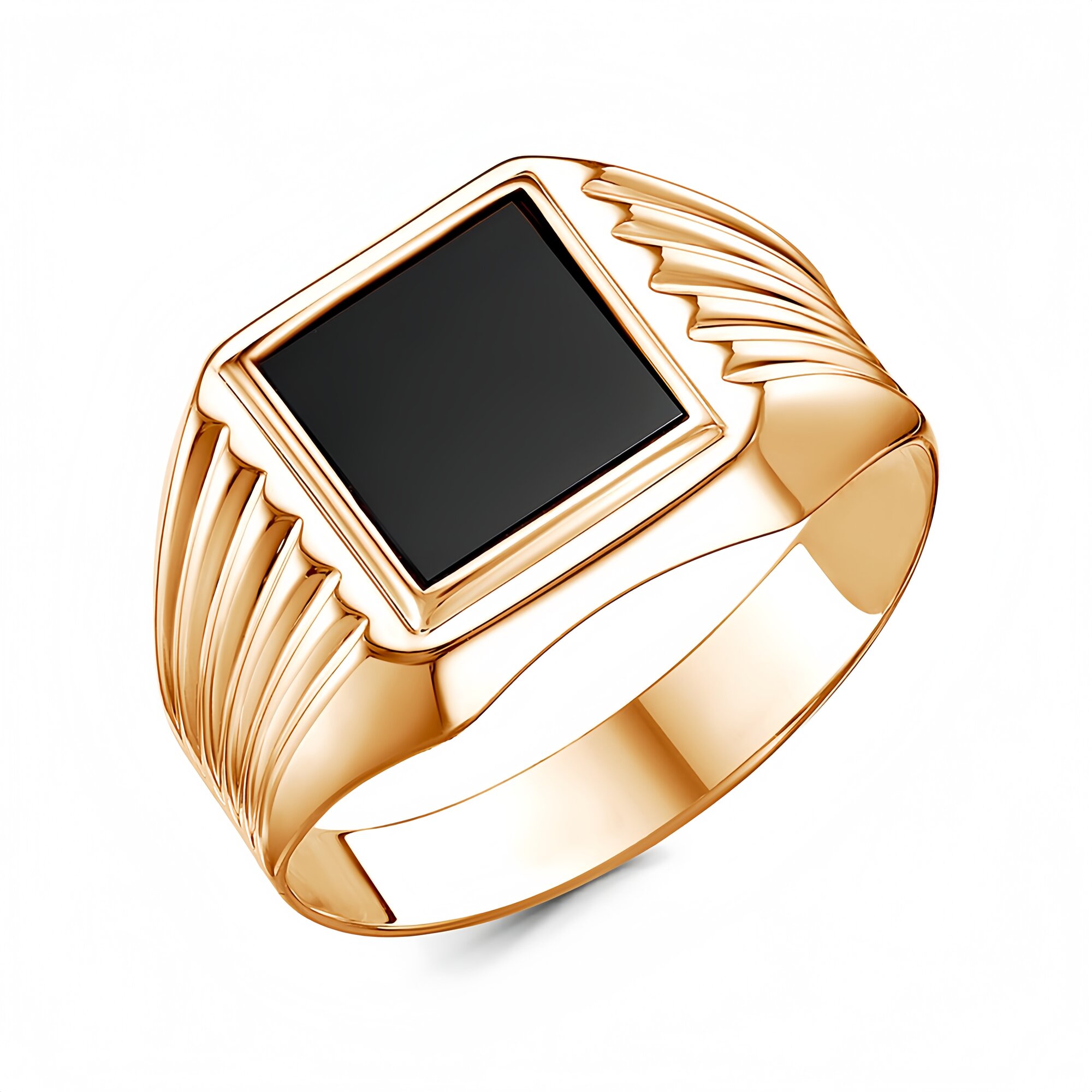 Печатка, красное золото, 585 проба, гравировка, фианит