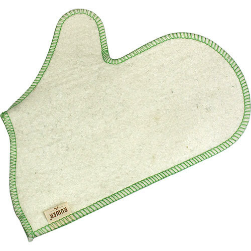 Рукавица для бани рушер "Холи", войлочная, белая, 100% шерсть