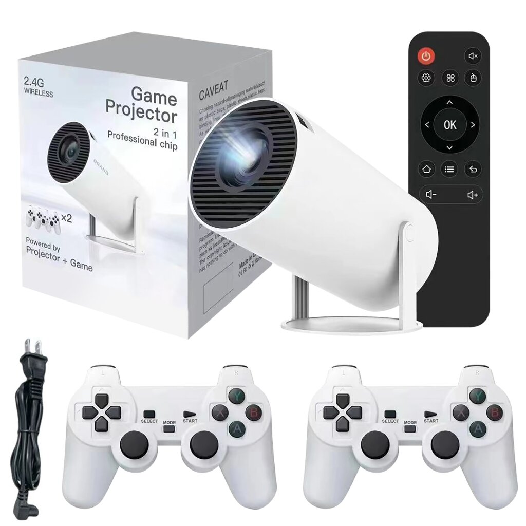 Портативный Кинопроектор на открытом Воздухе С Беспроводным Геймпадом для двух Плееров