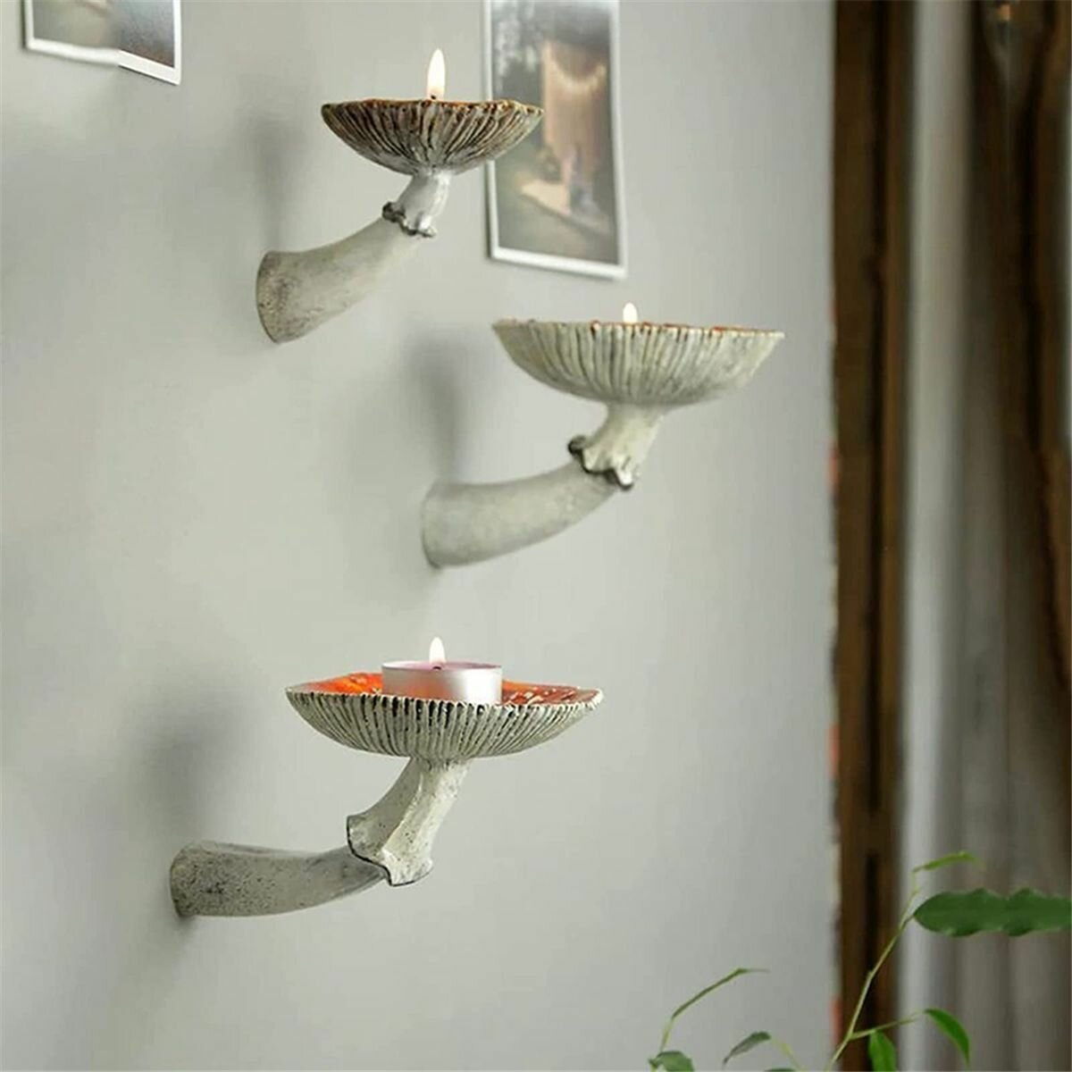 Симпатичная настенная плавающая полка в виде гриба. Причудливый декор для комнаты с грибами -A