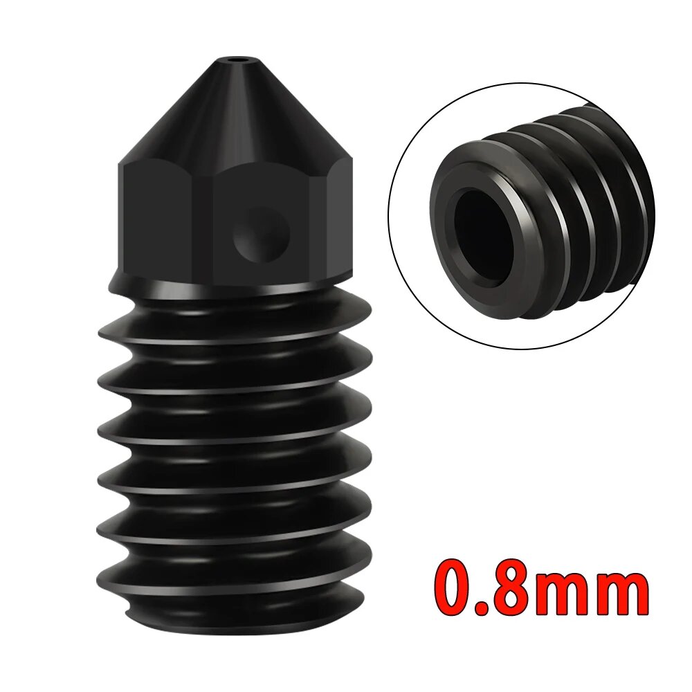 Сопло Torlipy для Bambu Lab A1/A1 Mini 0.2/0.4/0.6/0.8 мм Черный, 1 pcs, Hard Steel 0.8mm