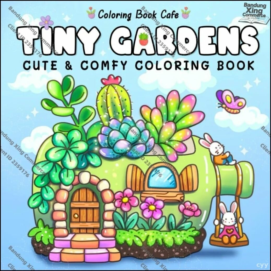 Эксклюзивная антистрессовая раскраска Coco Wyo TINY GARDENS для подростков и взрослых, 68 изображений