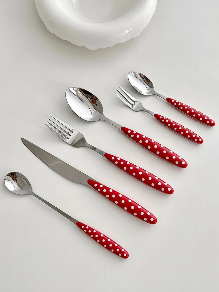 Французская ложка из нержавеющей стали с керамической ручкой 6pcs