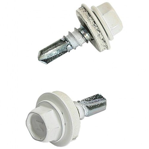 Саморез кровельный 5,5х19 мм, (100шт) RAL 9003 (Белый)