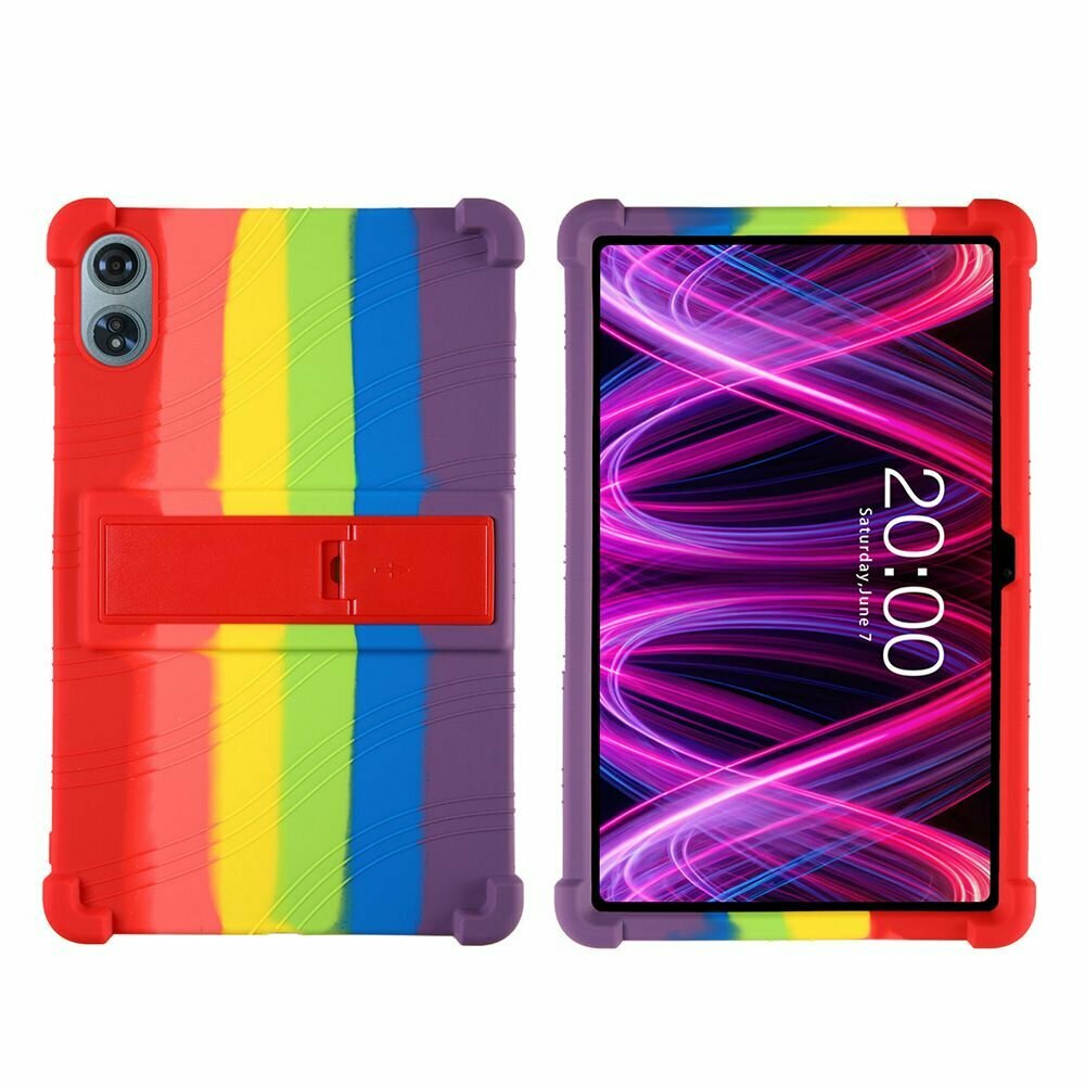 Чехол на планшет Teclast T60Plus, усиленный силиконовый, мягкий, с защитный, 12 дюймов, с подставкой, антиударный (для углов)