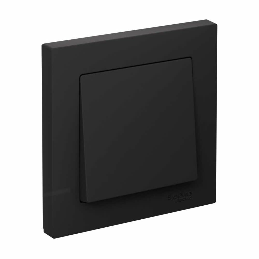 1-клавишный выключатель Systeme Electric AtlasDesign Карбон сх.1, 10АХ, в сборе SE ATN001012