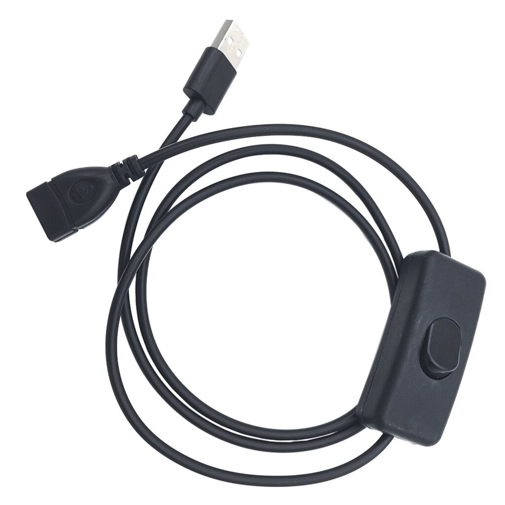 Безопасный USB-удлинитель с ручным выключателем, металлические жилы для светодиодной лампы/вентилятора