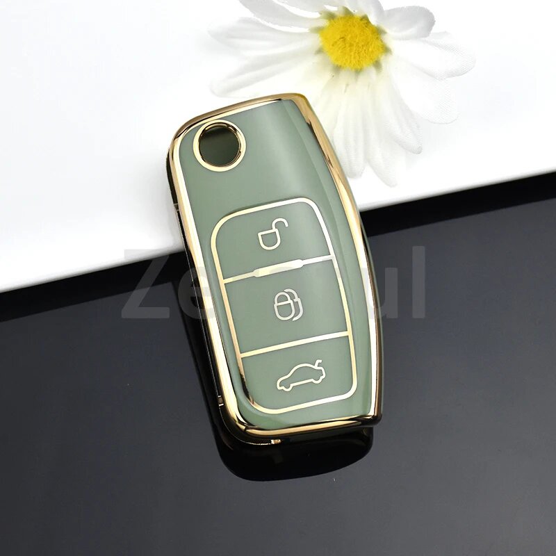 Брелок из ТПУ, автомобильный мягкий складной чехол для ключей, полное покрытие для Ford Focus 2 Falcon Escape Galaxy Kuga B-Max C-Max Ecosport Fiesta