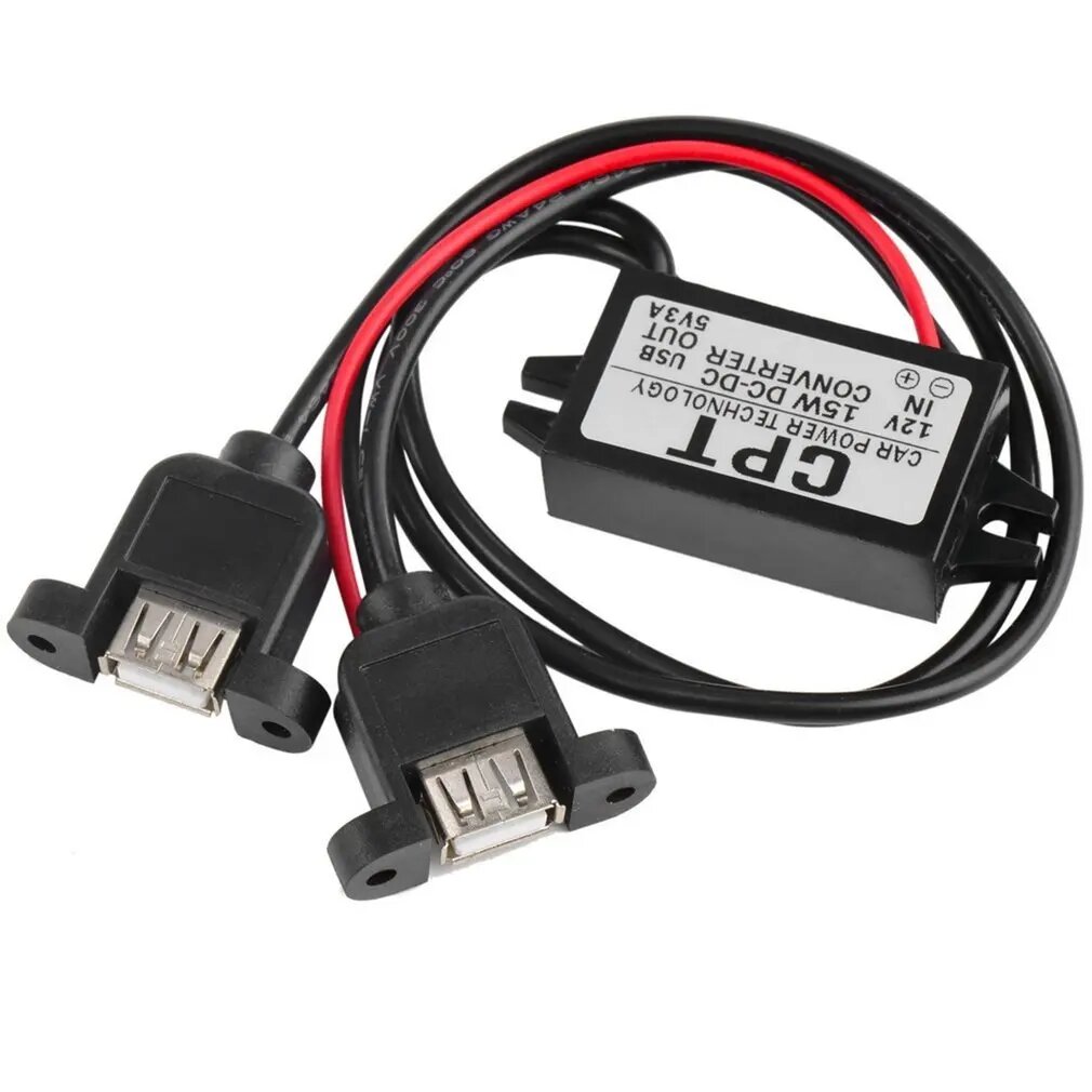 Автомобильный DC-DC преобразователь 12V-5V 15W, 3A, Синий