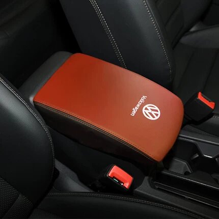 Центральный подлокотник для Volkswagen Touran L, кайенновый цвет акцентов на черном, с логотипом