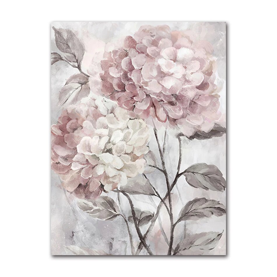 Картина на холсте "Розовые гортензии", 20x25см, без рамы, 61438-01