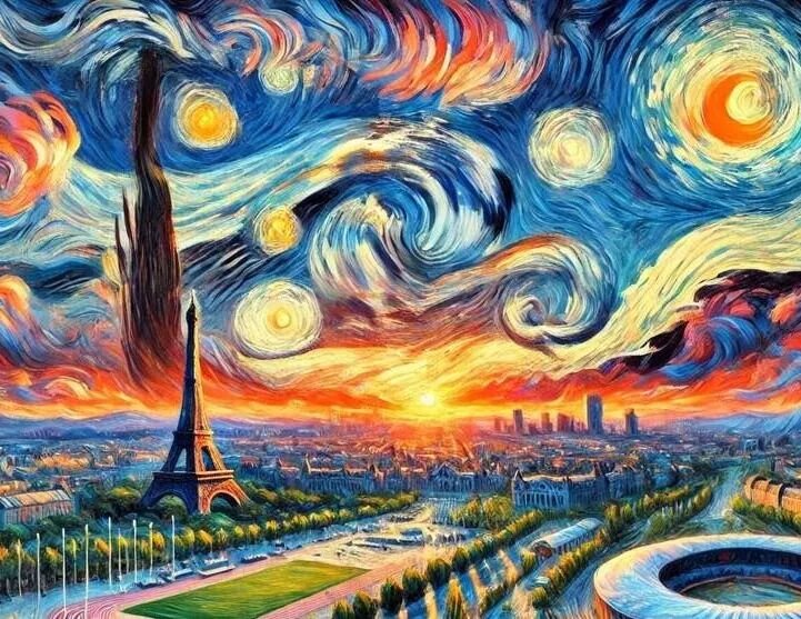 Алмазная Мозаика "Пейзажи В Стиле Ван Гога" 40х50 См Алмазная Вышивка / Картина Стразами Подарков / Украшения