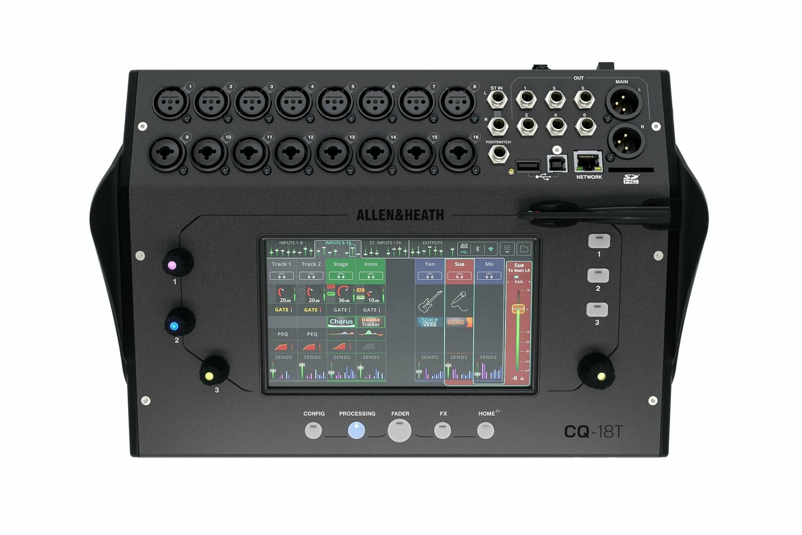 ALLEN&HEATH CQ18T - Цифровой Микшерный пульт, FPGA, 96 кГц, 16 входных каналов + 1 стерео