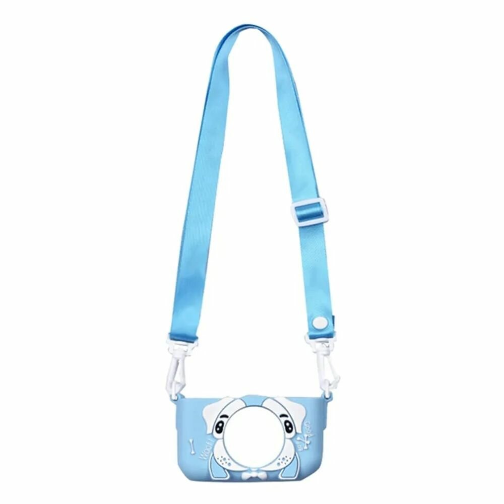 Силиконовый защитный чехол для детского фотоаппарата-синий-dog