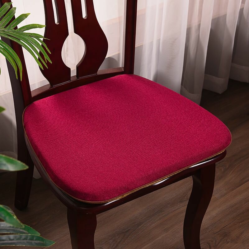 Новая подушка для стула в китайском стиле с вышивкой, сиденье из массива дерева, утолщенная подушка для стула, нескользящая подушка для стула с ремнями, съемная и стираемая