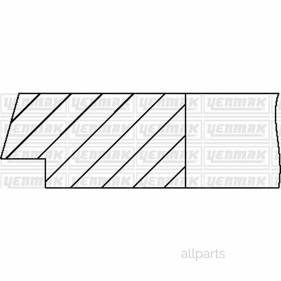 YENMAK 91-09963-000 Кольца поршневые 1 цилиндр, PEUGEOT 1.2x1.5x2.5 =75 [STD]