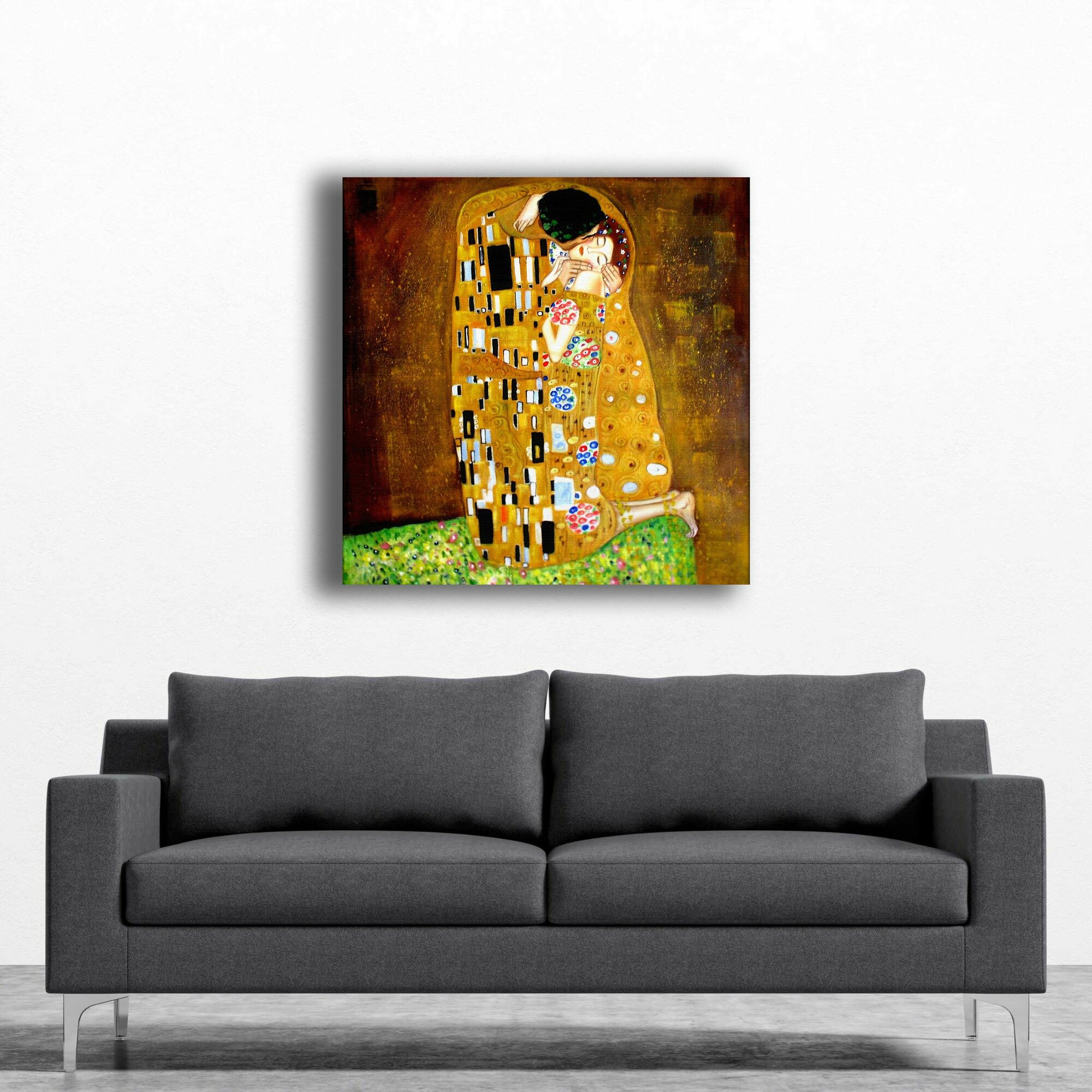 Картина на холсте Густав Климт Поцелуй Репродукция 70*70