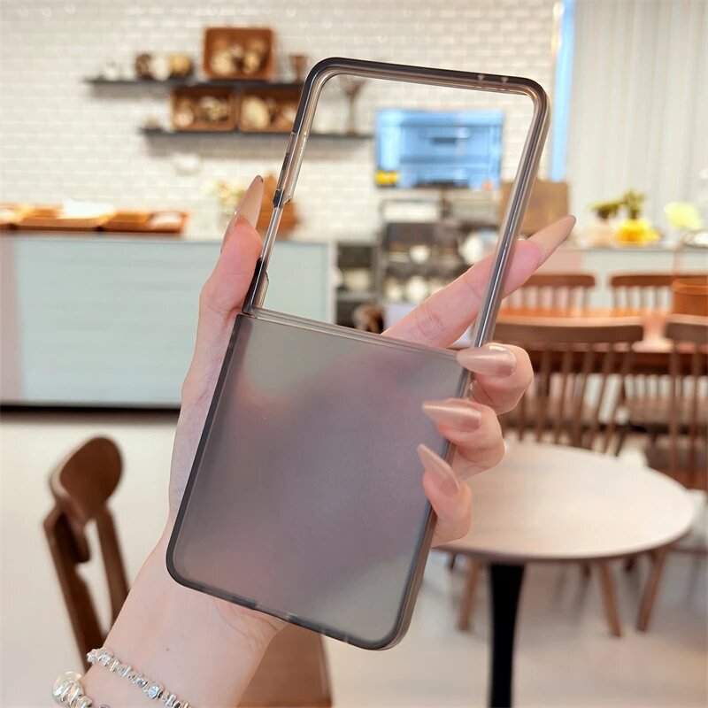 Модный Полупрозрачный Матовый Ультратонкий Чехол Из Поликарбоната Для Galaxy Z Flip5, Серый, Gray